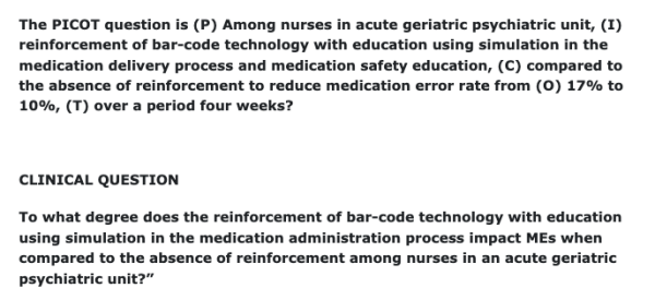 134 Good Nursing PICOT Question Examples: Formulating PICO (T) Question