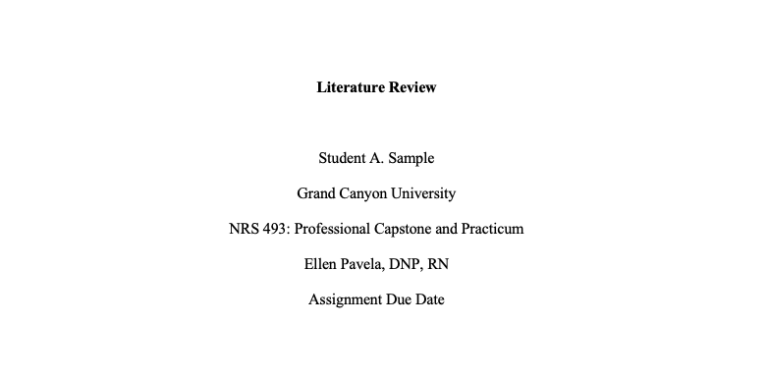 Best Nursing Literature Review Example In 1000 Words